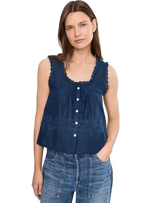 Madewell Leah Top In Classic Indigo - Blue