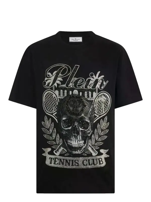 Philipp Plein Round Neck T-shirt Skull Tennis - Black