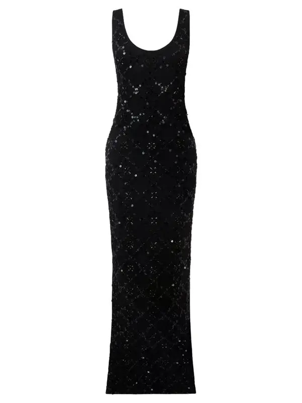 Philipp Plein Embellished Floral Dress - Black