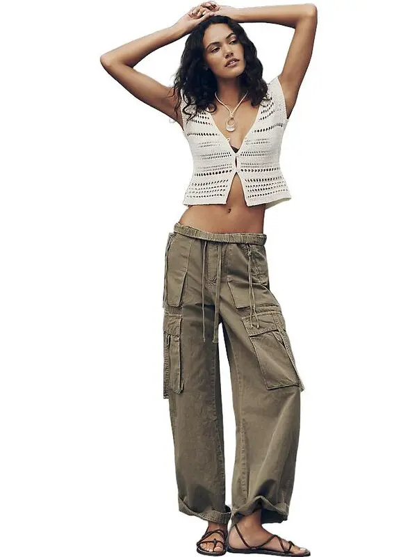 Citizens Of Humanity Andira Cotton Linen Pull-on Cargo Pants - Bezal