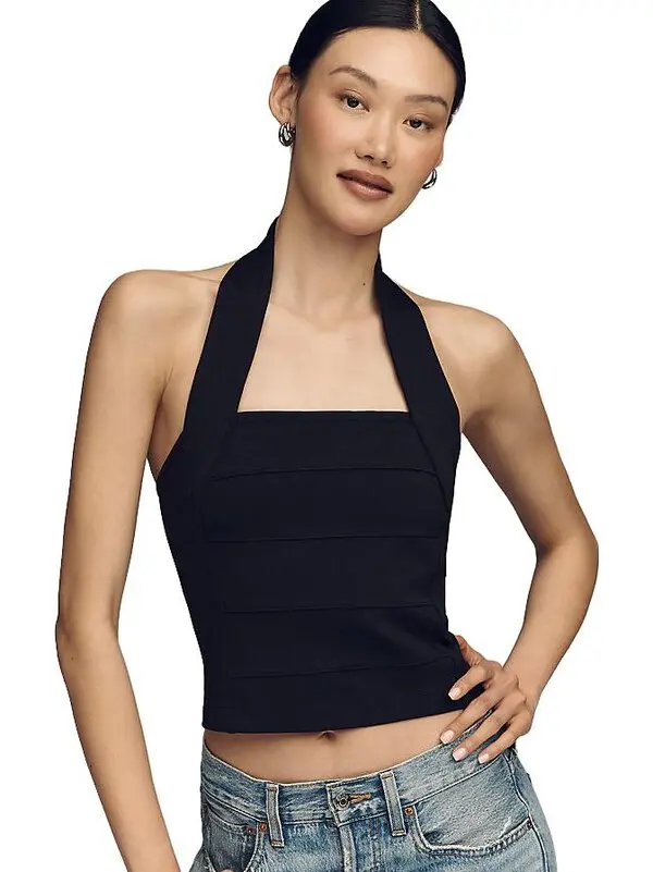 Anthropologie Ponte Bandage Halter Top - Black