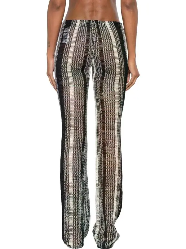 Missoni Crochet-knit Striped Trousers - Black