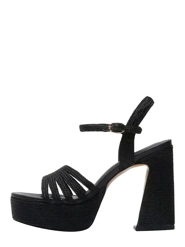 EMANUELLE VEE Emmanuelle Vee Multi-strap Platform Sandals - Black