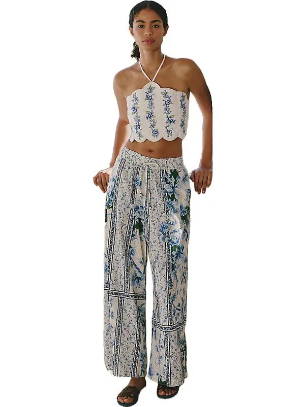 Agua Bendita Winter Ivy Wide-leg Pants - White