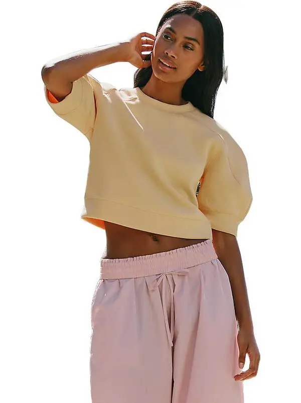 DAILY PRACTICE BY ANTHROPOLOGIE Daily Practice Bubble Sweatshirt - Buff