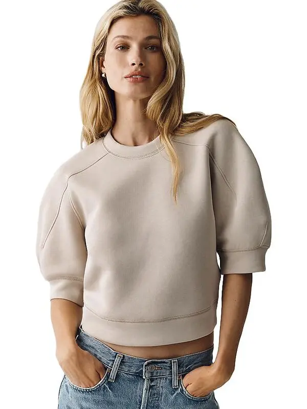 DAILY PRACTICE BY ANTHROPOLOGIE Daily Practice Bubble Sweatshirt - Tan