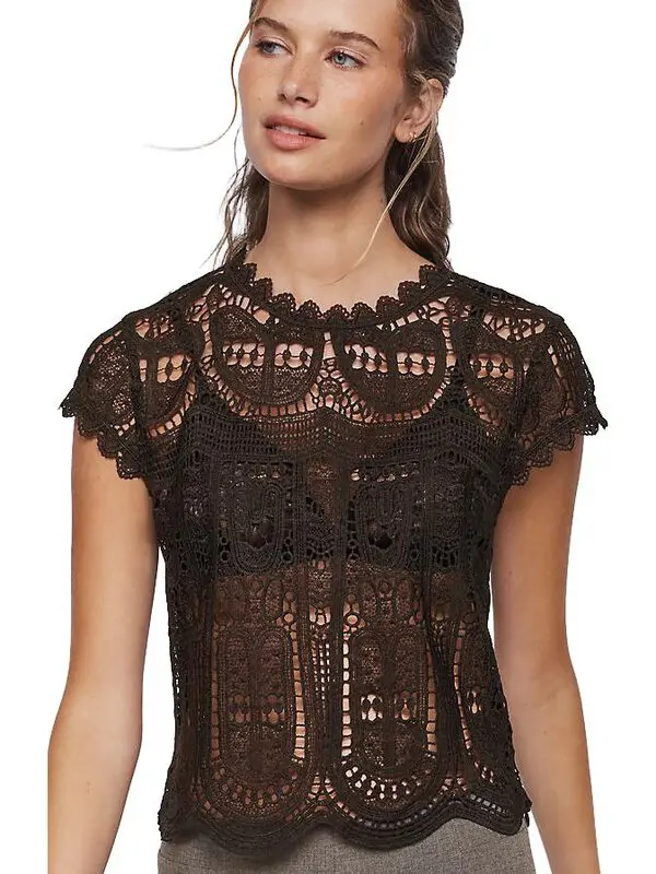 DOLAN LEFT COAST Lace Blouse - Black