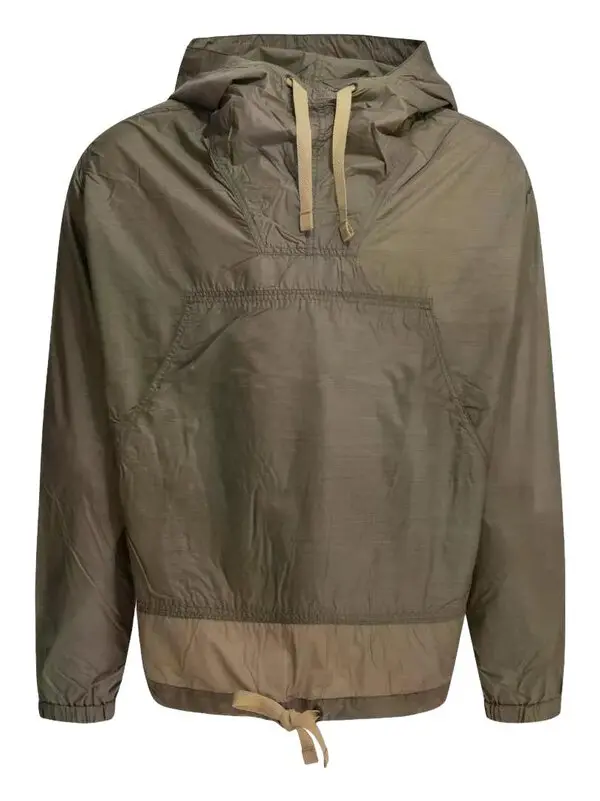 BEAMS Hooded Drawstring Coat - Green