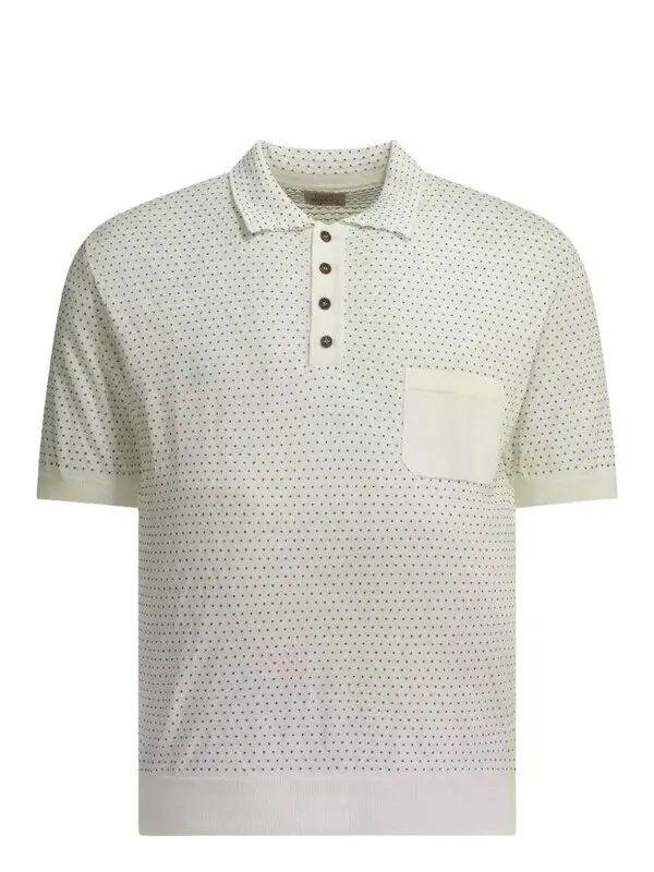 RAKKI Micro-patterned Chest-pocket Polo Shirt - White