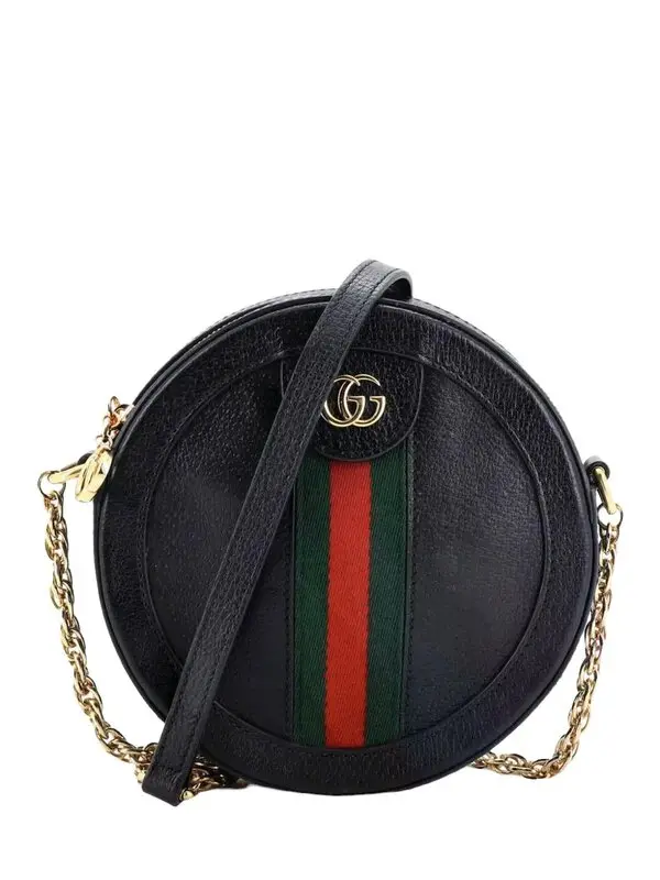 Gucci Ophidia Round Shoulder Bag Mini Crossbody Bag - Black