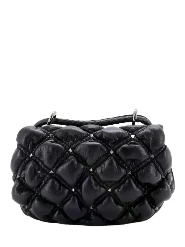 Valentino Garavani Spikeme Flap Bag Quilted Leather Small Crossbody Bag - Black