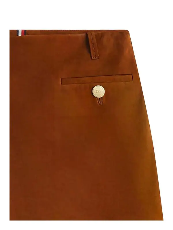 Tommy Hilfiger A-line Mini Skirt With Button Detail - Brown