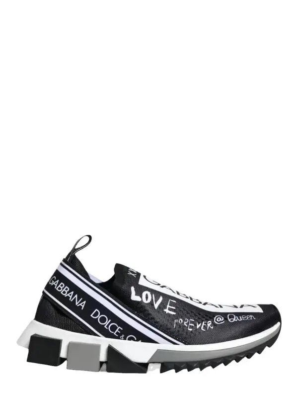 Dolce & Gabbana Sorrento Logo Print Sneakers - Black