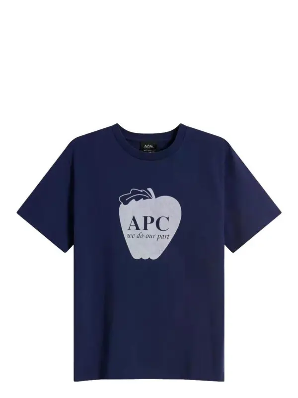 A.p.c. Apple-print T-shirt - Blue