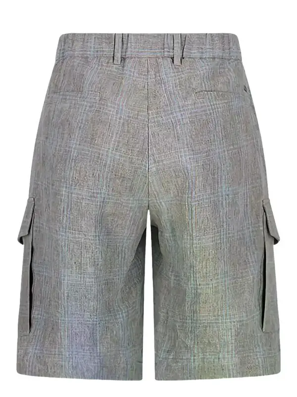 Herno Plaid Pattern Cargo Shorts - Grey