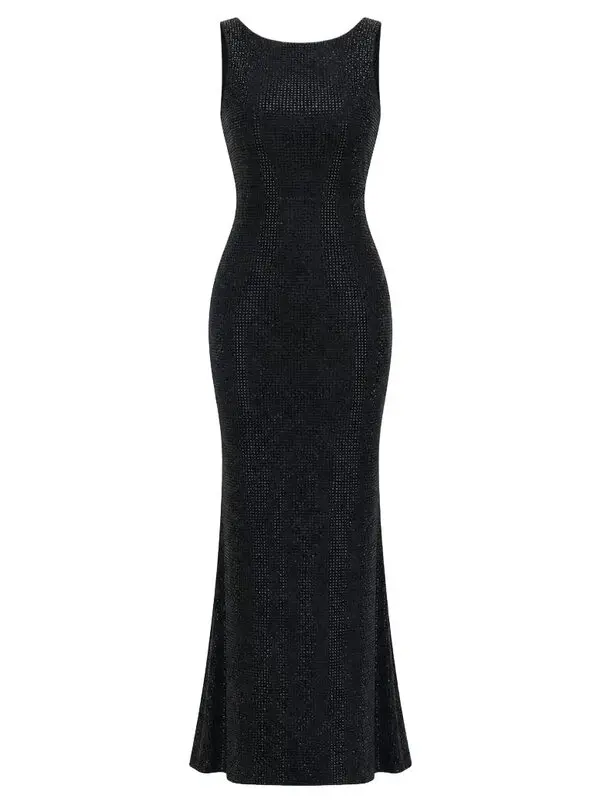 TWENTY FOURHAITCH Helios Crystal-embellished Maxi Dress - Black