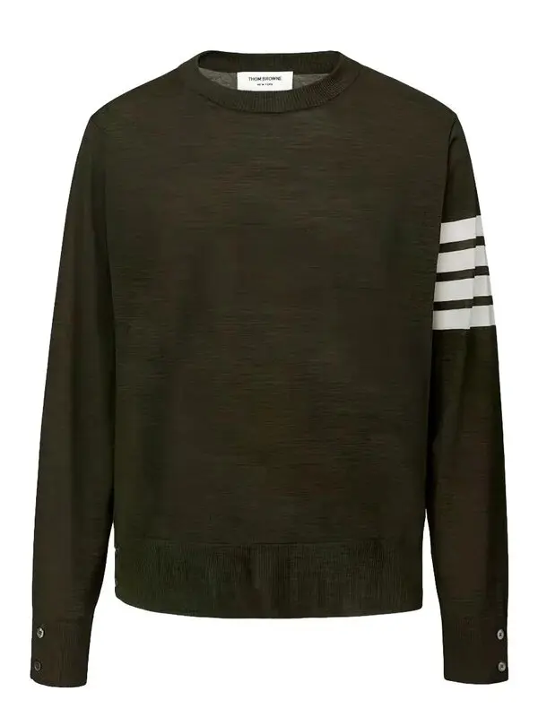 Thom Browne Striped Crew Neck Sweater - Green