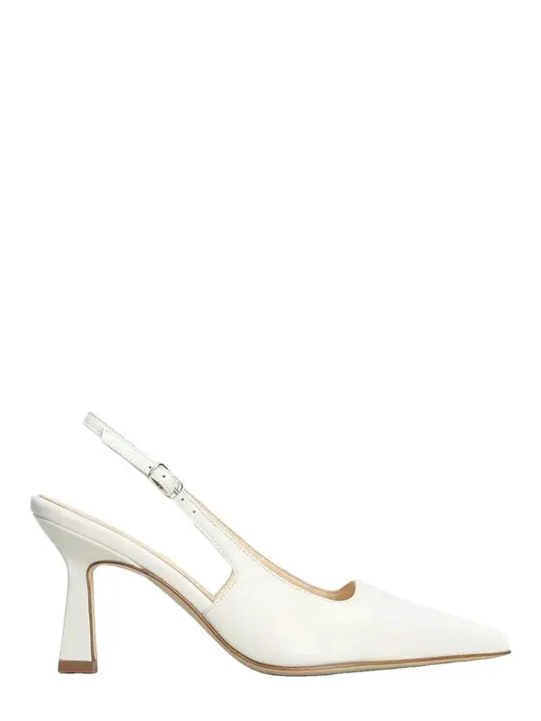 ANNA F. Pointed-toe Slingback Pumps - White