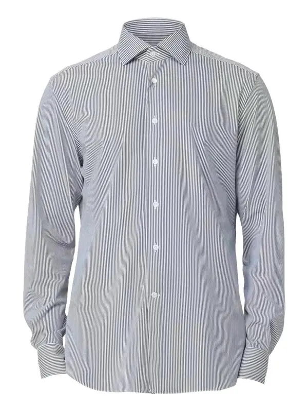 Corneliani Vertical-stripe Long-sleeve Shirt - Grey
