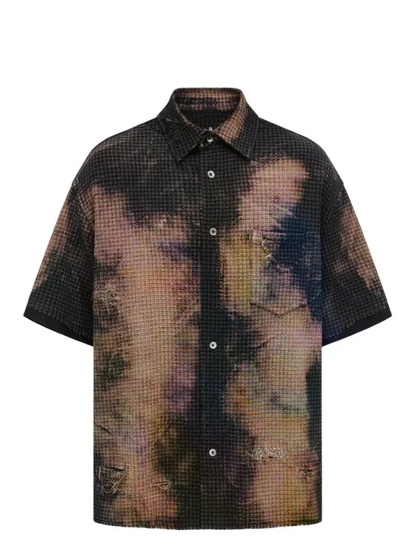 FENG CHEN WANG Decayed Check Shirt - Black