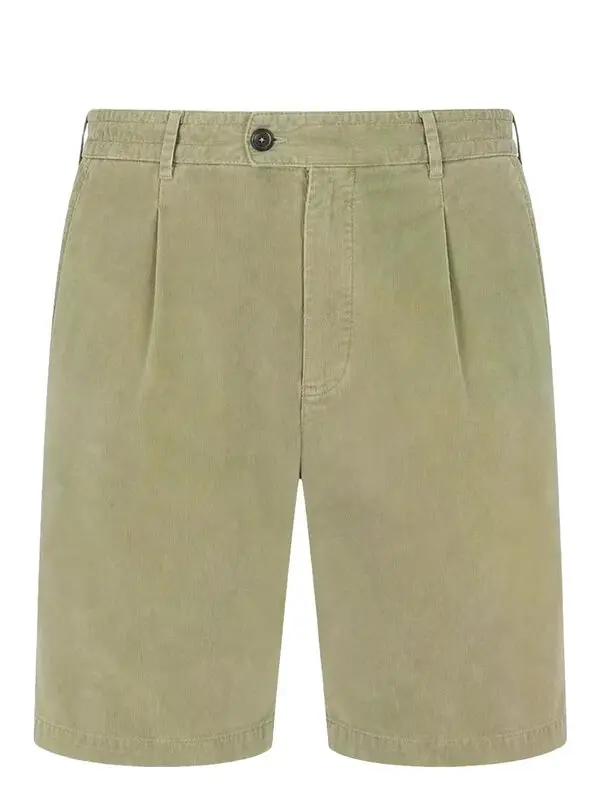 PT TORINO Corduroy Pleated Shorts - Green