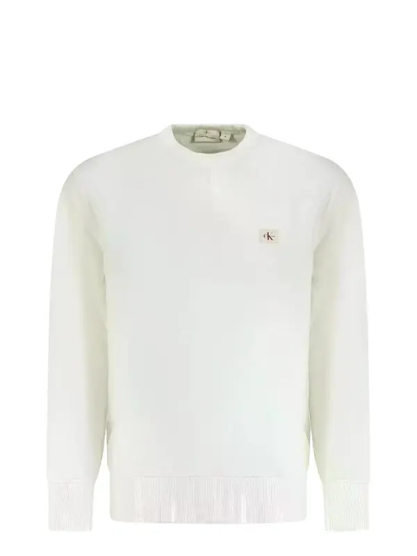 Calvin Klein Logo Patch Crewneck Sweatshirt - White
