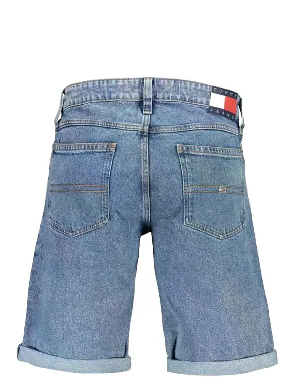 Tommy Hilfiger Logo Detail Denim Shorts - Blue