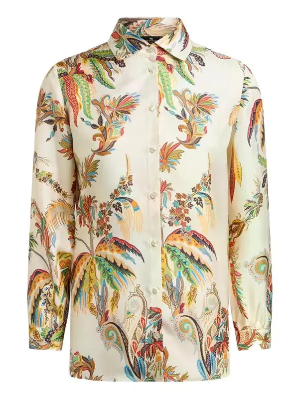 Etro Paisley Silk Shirt - Neutrals
