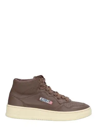 AUTRY Chocolate Leather High-top Sneakers - Brown