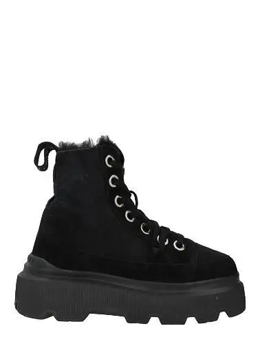 Inuikii Padded Leather Lace-up Ankle Boots With Shearling Lining - Black