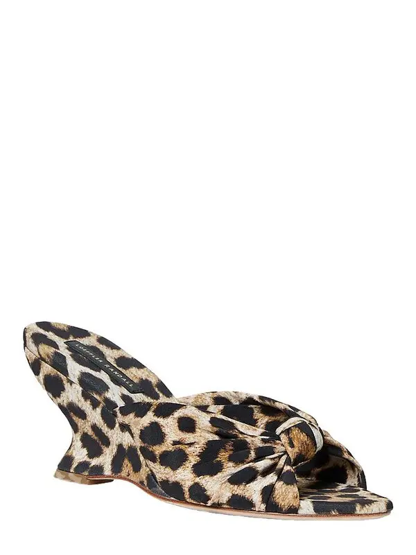 LOEFFLER RANDALL Wedge Slide Sandals - Leopard