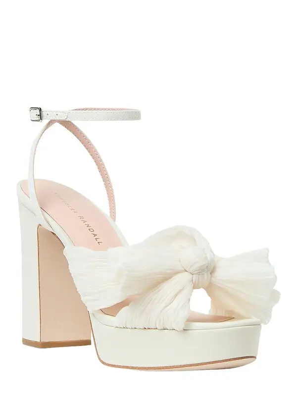 LOEFFLER RANDALL Platform Sandals With Bow Detailing - Pearl
