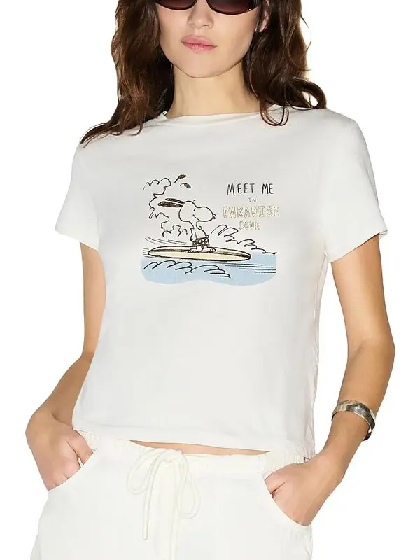 RE/DONE Classic Snoopy Hang Ten Graphic Tee - Vintagewhi
