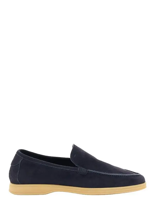 Boggi Milano Suede Leather Loafers - Navy Blue