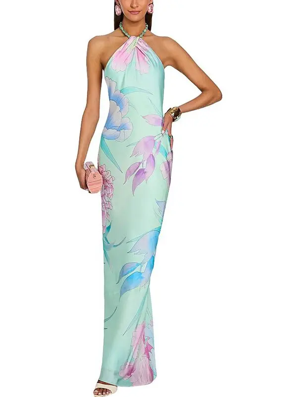 Retrofete Anat Floral Halter Maxi Dress - Beija Flor