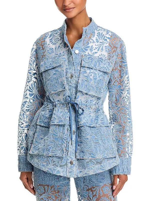 Veronica Beard Burnout Floral Jacket - Lakeshore