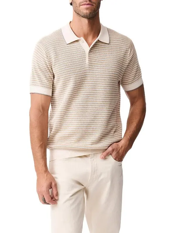 Rodd & Gunn Rodd & Gun Oyster Island Striped Polo - Acorn