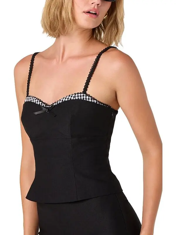 Astr The Label Amalie Sleeveless Cropped Bustier Top - Black