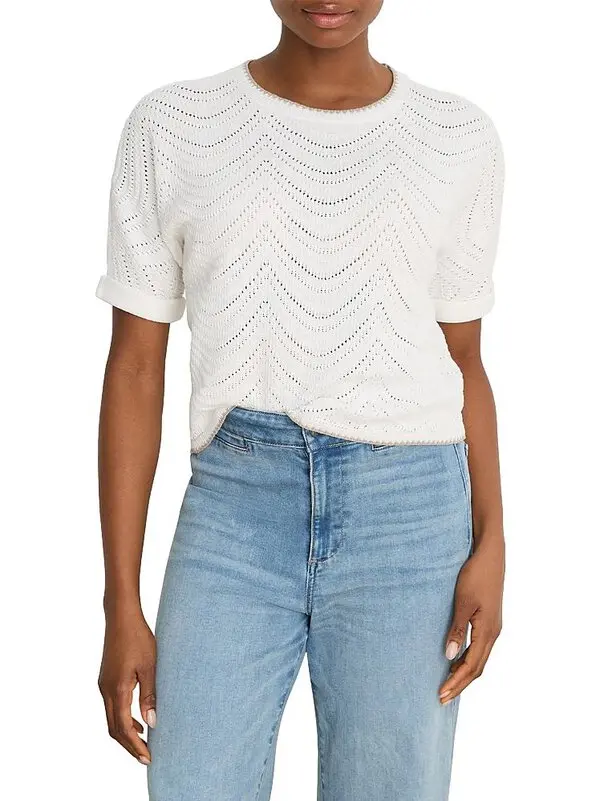 NIC+ZOE Swirl Stitch Sweater - Paper White