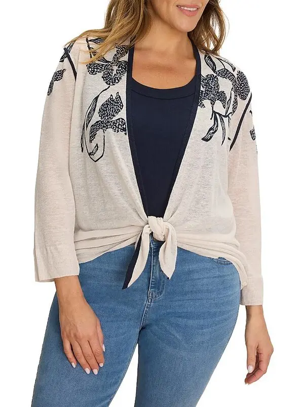 NIC+ZOE Four Way Cardigan - Cream Multi