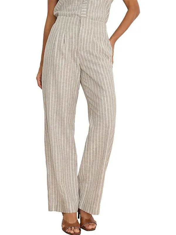NIC+ZOE Lenox Wide Leg Striped Pants - Neutral Multi
