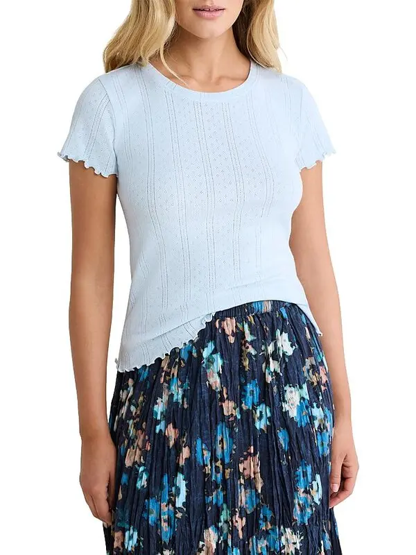 NIC+ZOE Pointelle Rib Georgia Tee - Crystal