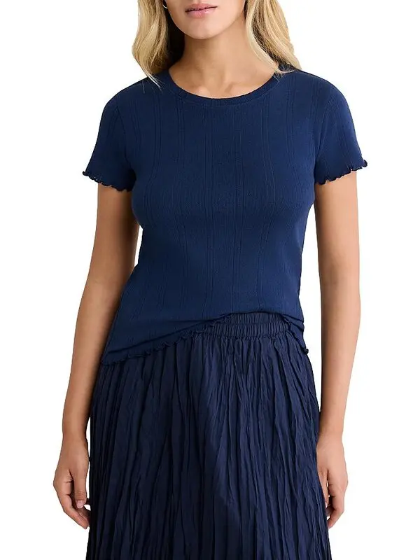 NIC+ZOE Pointelle Rib Georgia Tee - Ink