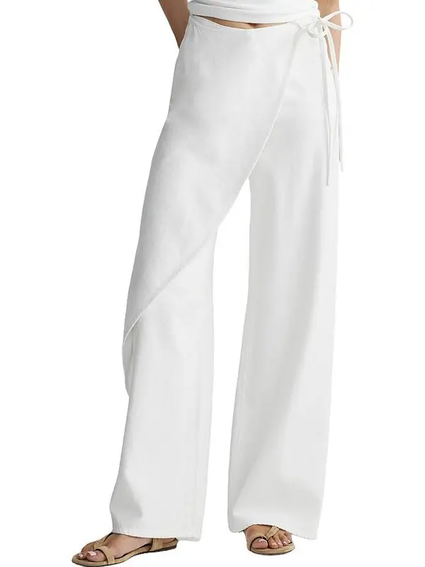 DL1961 Zoie Aura Wrap Front Relaxed Jeans - White Aura