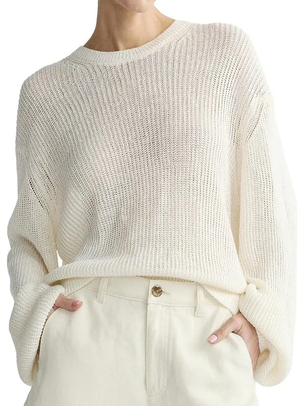 DL1961 June Pullover Linen Sweater - White