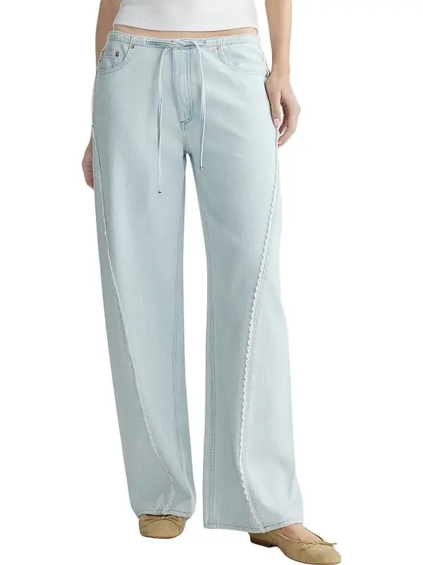 DL1961 Sienna Aura Low Slung Wide Leg Relaxed Jeans - Saltstone