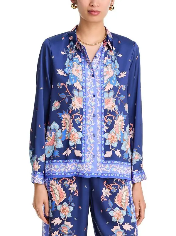 Aqua Printed Button-up Shirt - Navy