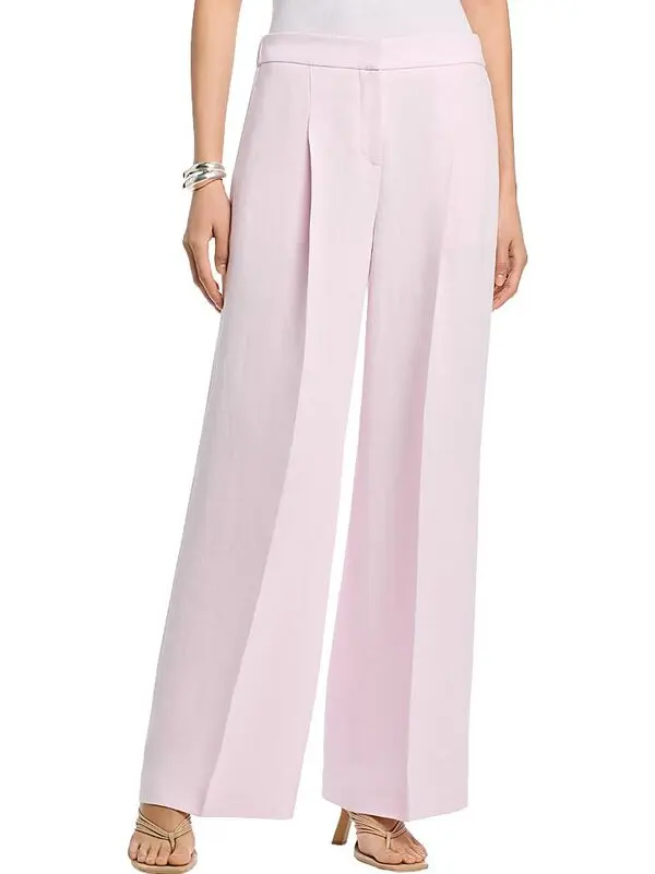 BOSS Tiana Linen Blend Wide-leg Pants - Light Pastel