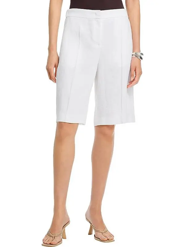 BOSS Tianala Linen Blend Shorts - White