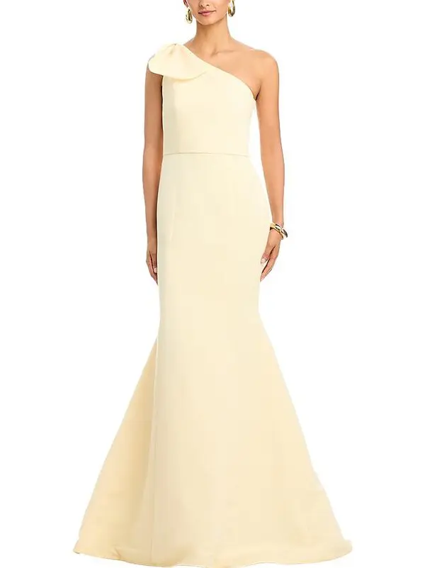 Amsale Sierra One-shoulder Gown - Buttercup